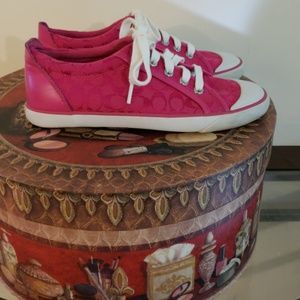 Coach | Shoes | Coach Pink Signature Sneakers | Poshmark